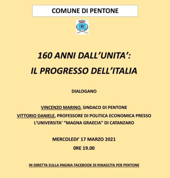 PENTONE (CZ) - L'evento "160 anni dall'Unità: Il progresso dell'Italia ...